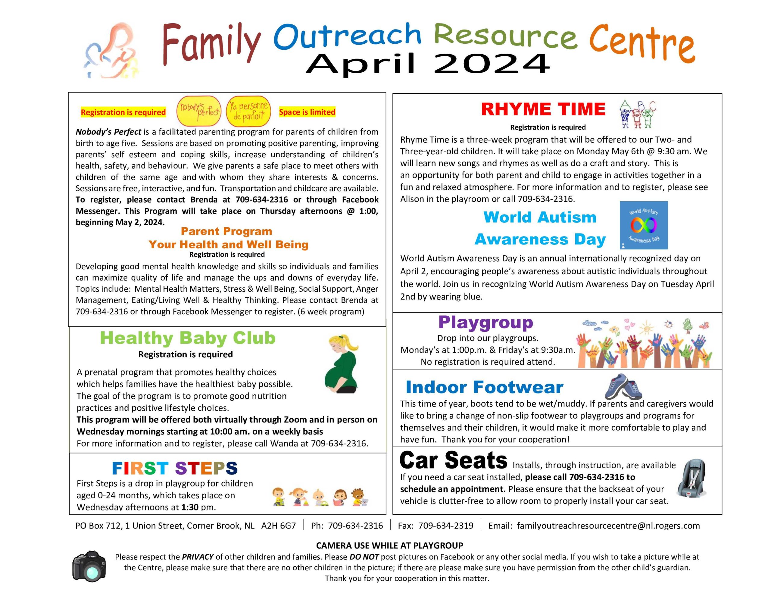 Corner Brook Resource Centre Newsletters – Family Outreach Resource Centre